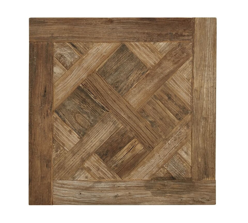 Parquet Square Reclaimed Wood End Table (23.5")