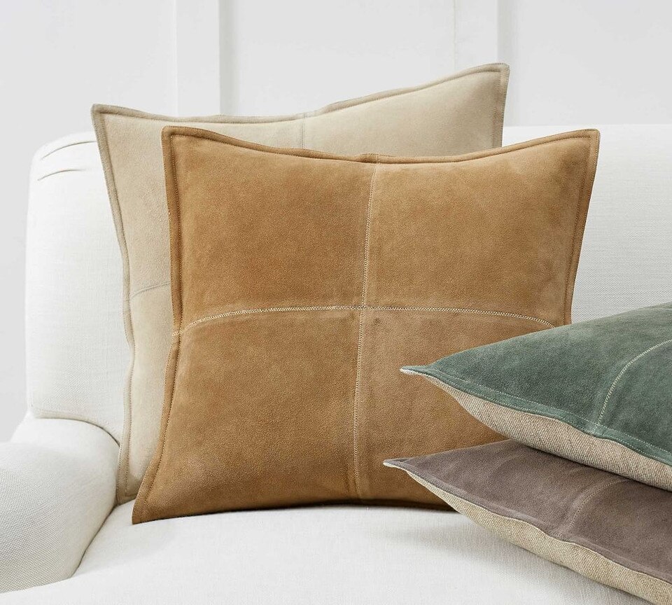 Pieced Suede Pillow Covers