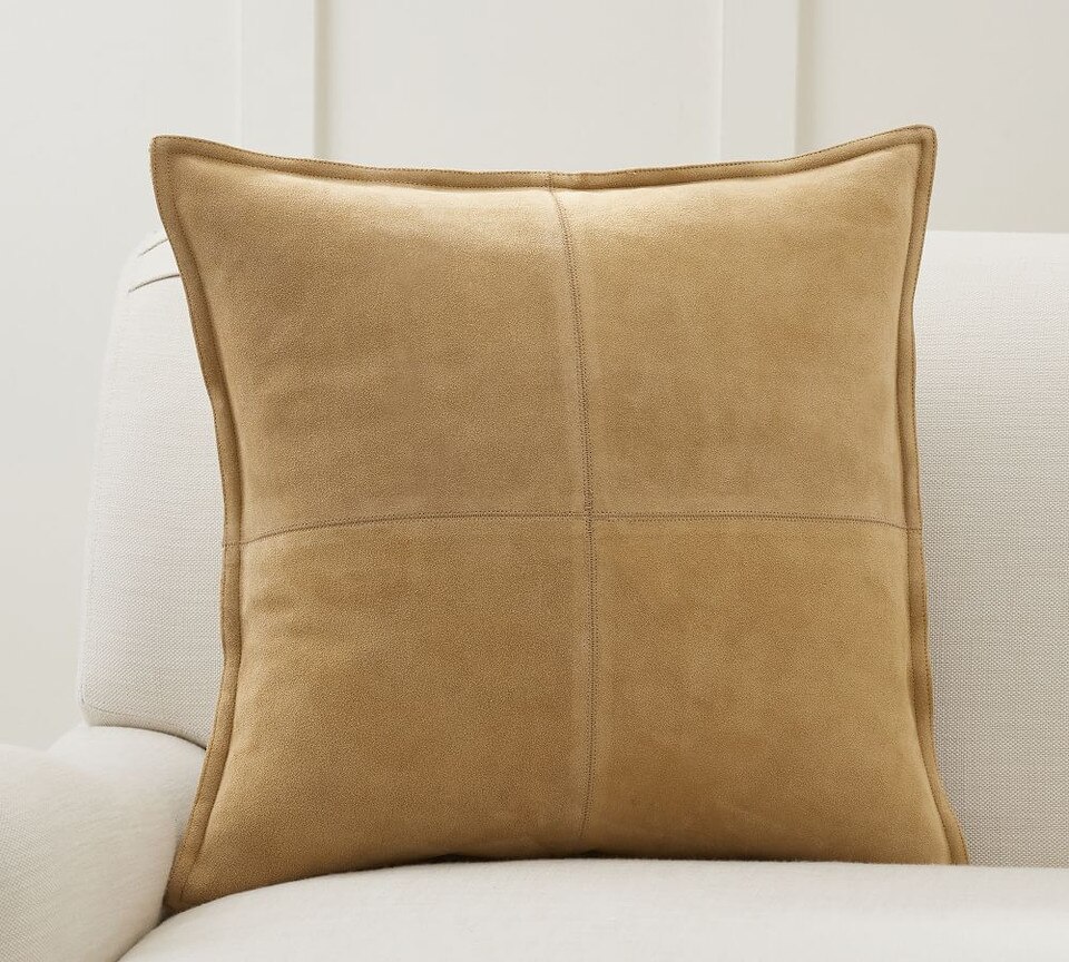 Pieced Suede Cushion Covers - Pottery Barn Australia