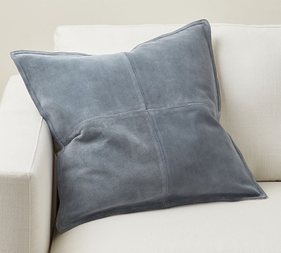 Pieced Suede Cushion Covers - Pottery Barn Australia