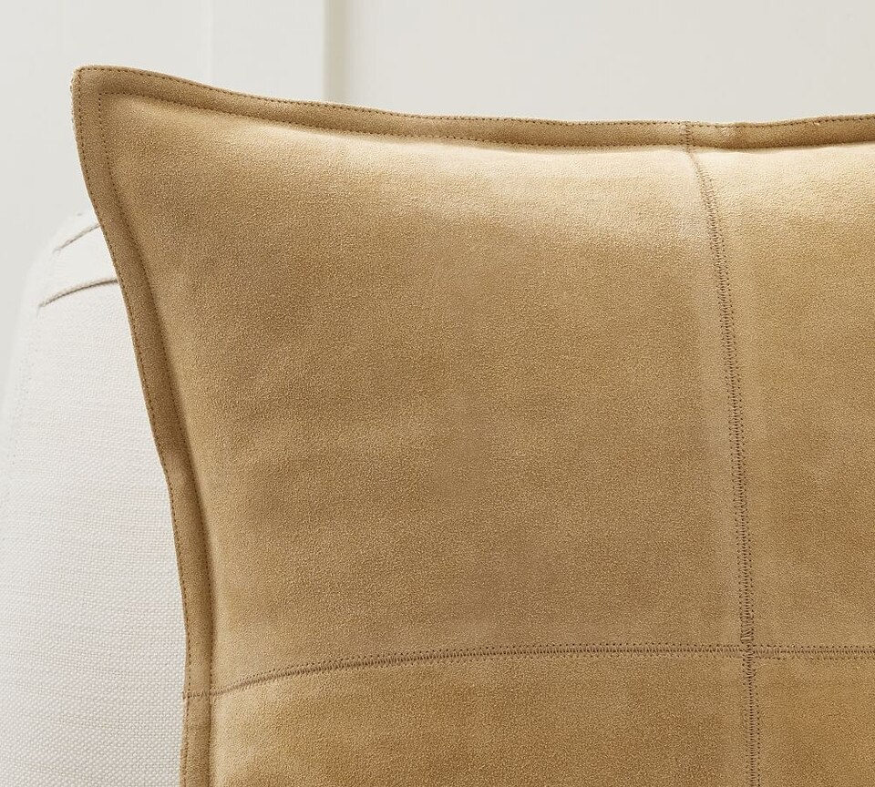 Pieced Suede Cushion Covers - Pottery Barn Australia