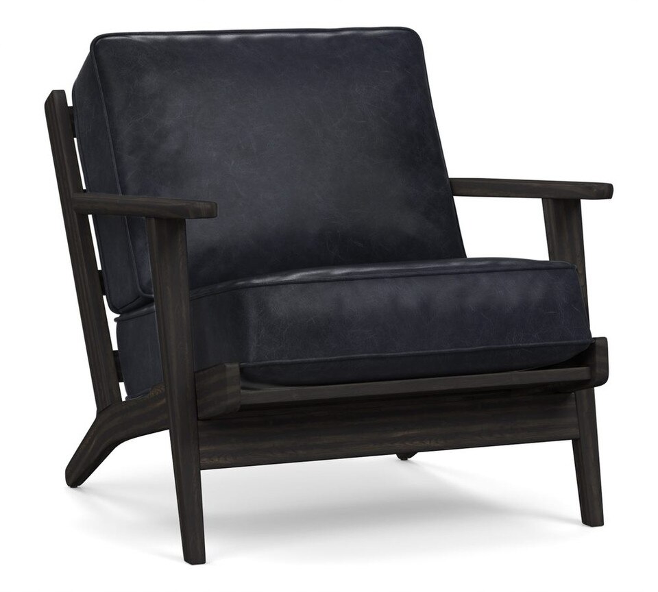 Raylan Leather Armchair - Vintage Midnight | Pottery Barn Australia