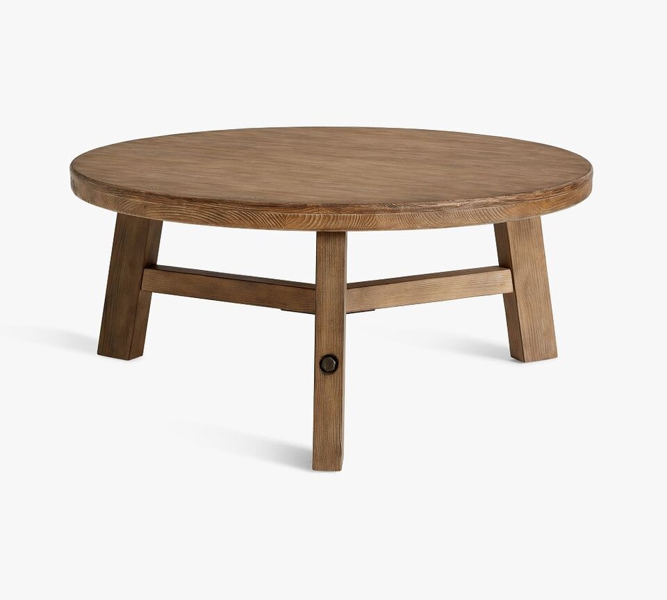 Rustic Farmhouse Round Coffee Table (44")