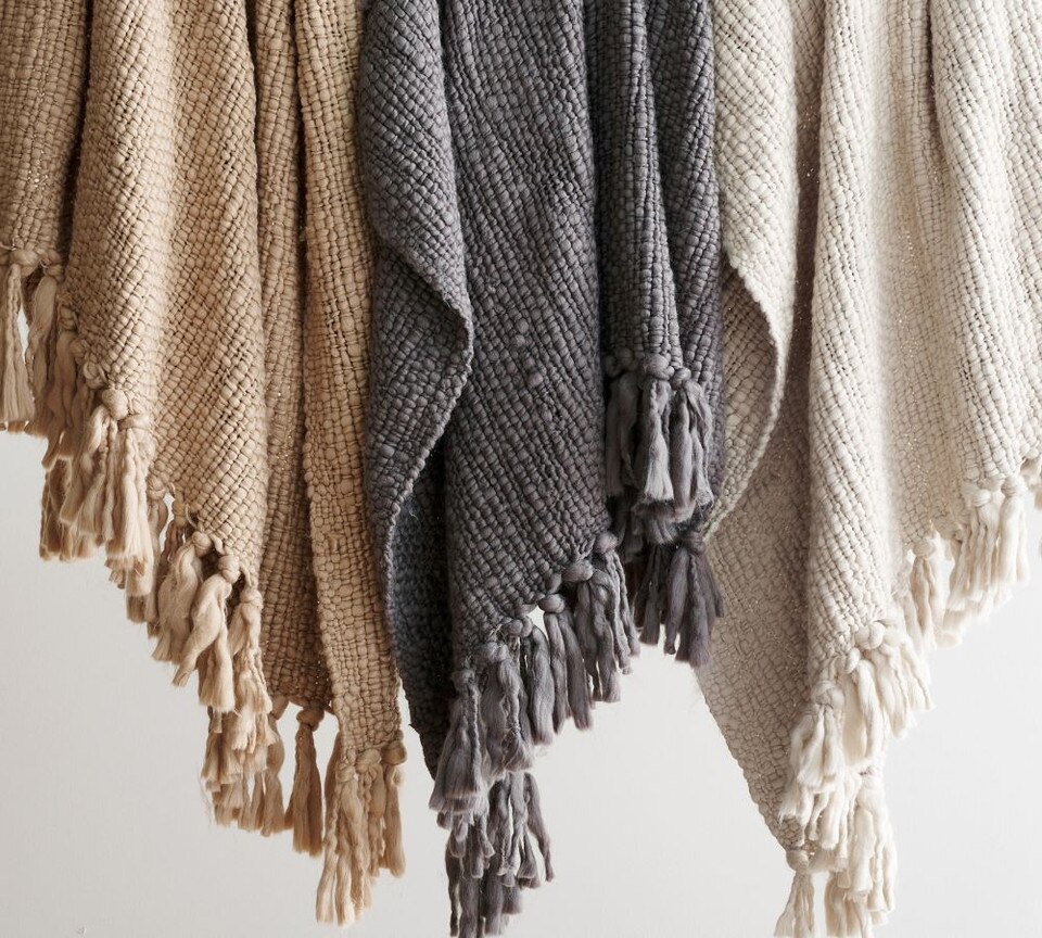 Textured Basketweave Knit Throw | Pottery Barn Australia