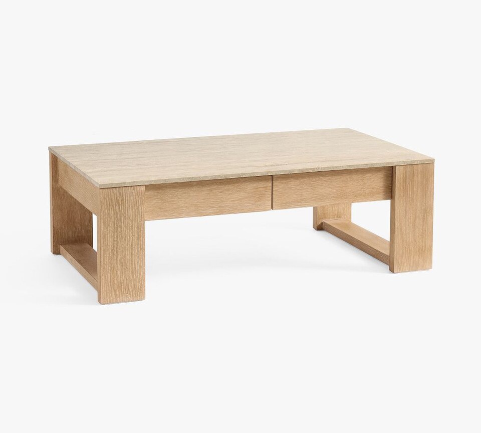 Travertine Rectangular Coffee Table (122 cm) | Pottery Barn Australia