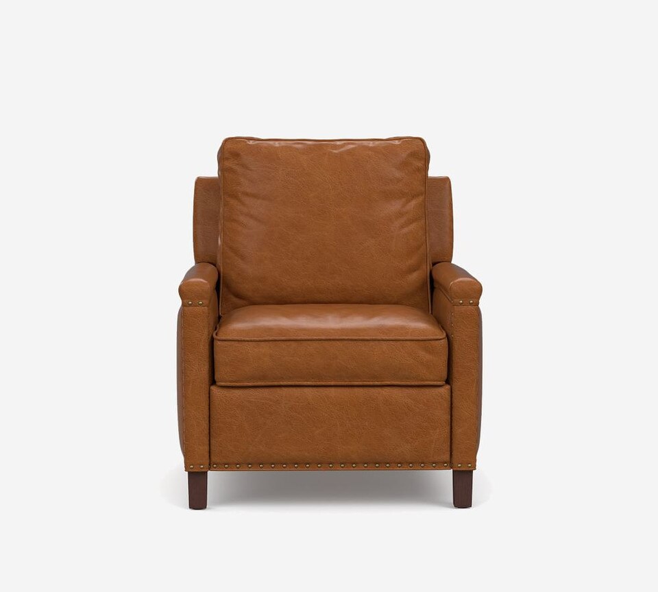 Tyler Leather Square Arm Recliner - Pottery Barn Australia