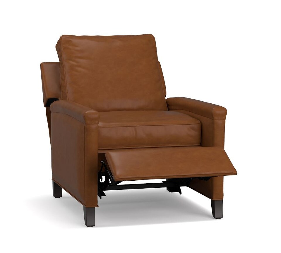 Tyler Leather Square Arm Recliner - Pottery Barn Australia
