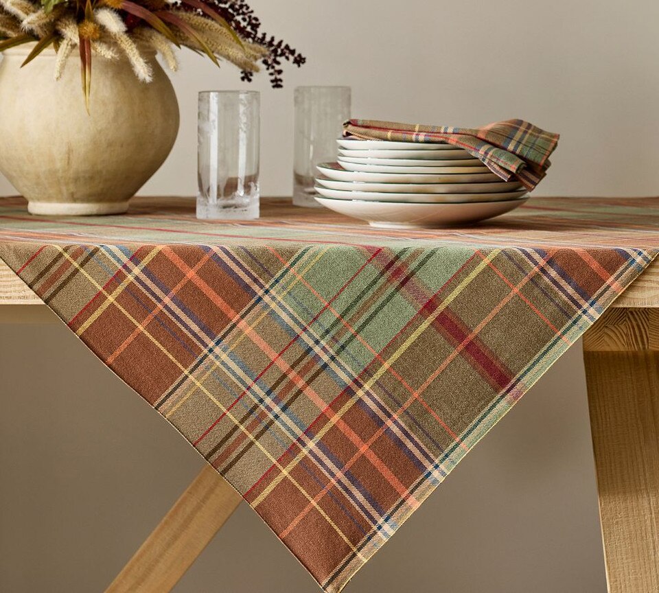 Woodrow Plaid Cotton Table Throw | Pottery Barn Australia